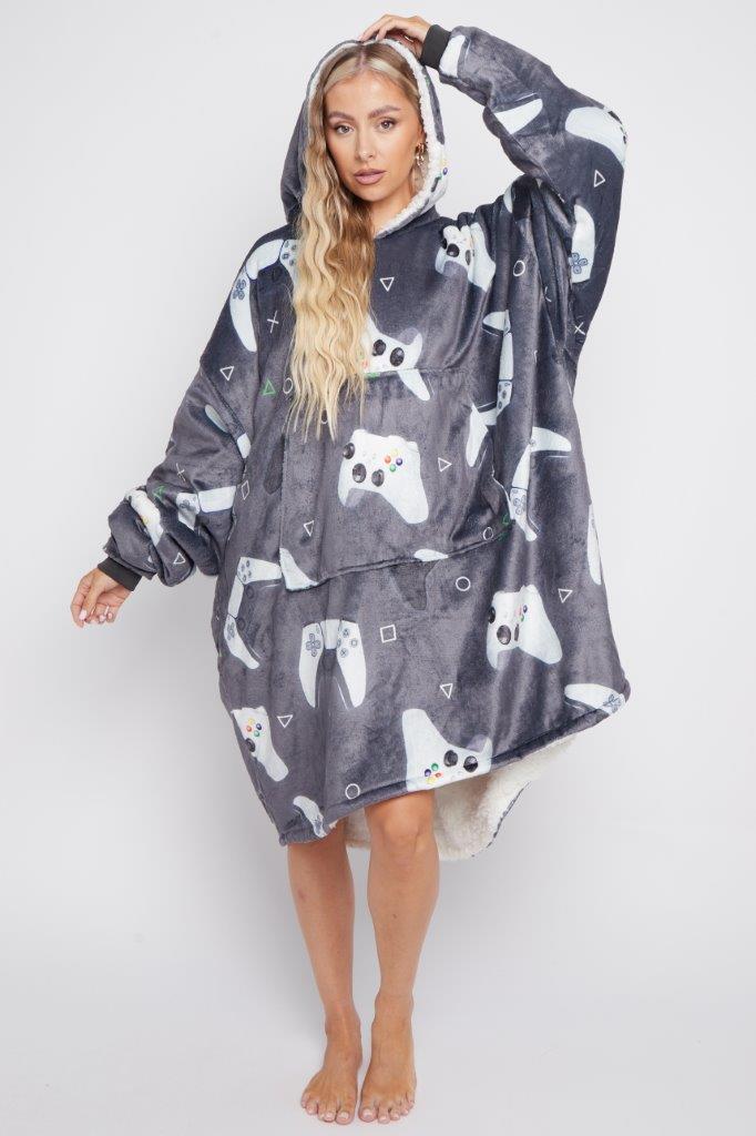 Gamer Printed Hoodie Charcoal | HUG&SNUG – TheHugSnugStore