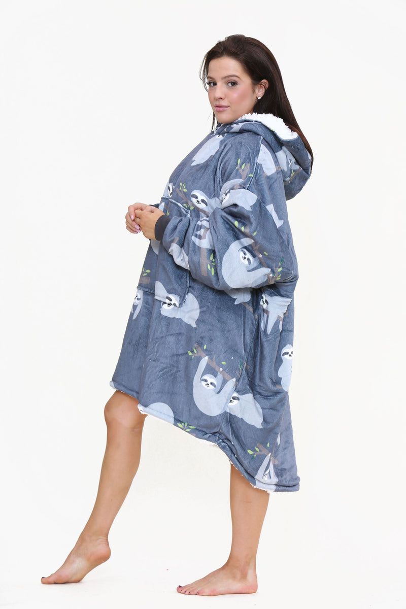 Check & buy an animal sloth oversize blanket hoodie for adults ...